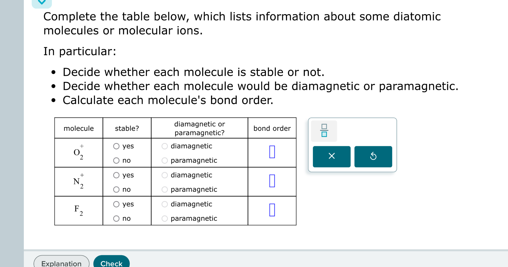 Solved Complete the table below, which lists information | Chegg.com