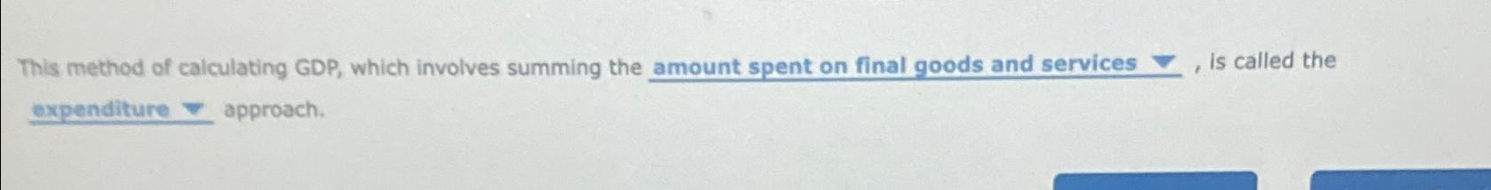 Solved This method of calculating GDP, ﻿which involves | Chegg.com