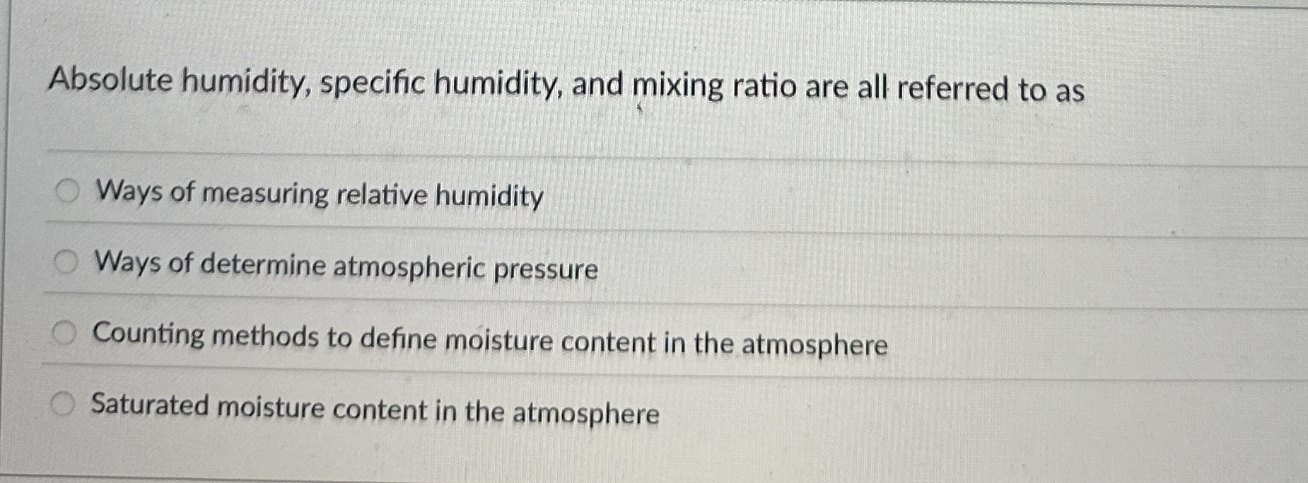 Solved Absolute humidity, specific humidity, and mixing | Chegg.com
