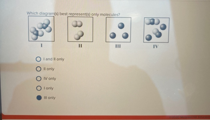 Solved Which diagram(s) best represent(s) only molecules? O | Chegg.com