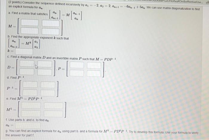 Solved (2 points) Consider the sequence defined recursively | Chegg.com