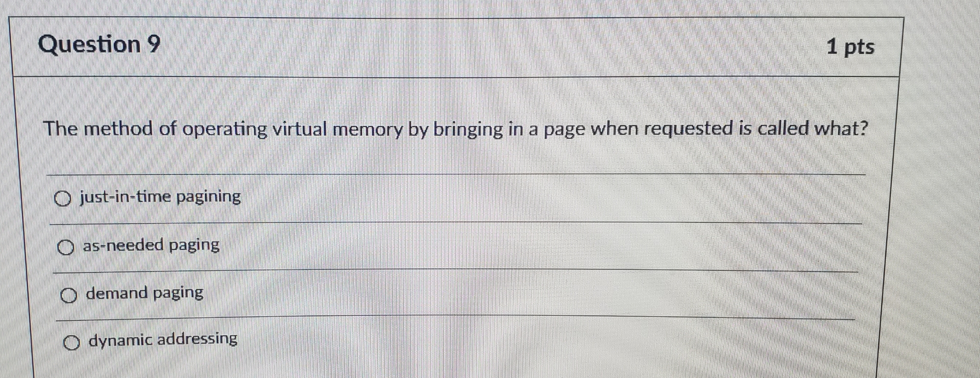 Solved Question 91 ﻿ptsThe method of operating virtual | Chegg.com
