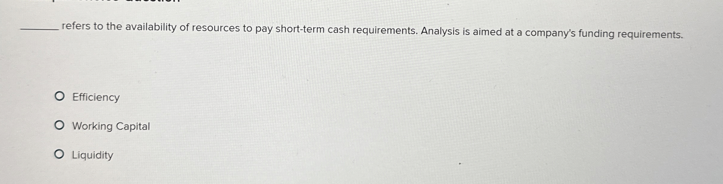 Solved refers to the availability of resources to pay | Chegg.com