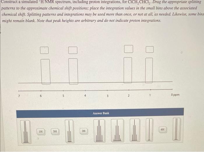 Solved Construct a simulated 1H NMR spectrum, including | Chegg.com