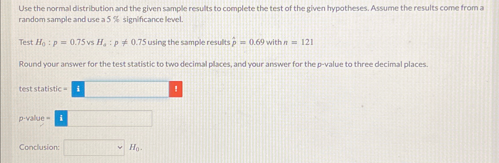 Solved Use the normal distribution and the given sample | Chegg.com