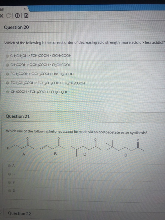 Solved as X Question 20 Which of the following is the | Chegg.com