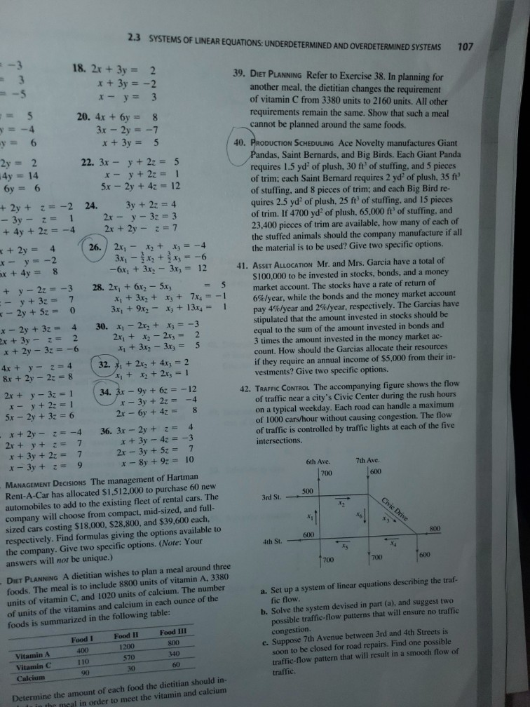 Solved 2.3 SYSTEMS OF LINEAR EQUATIONS: UNDERDETERMINED AND | Chegg.com