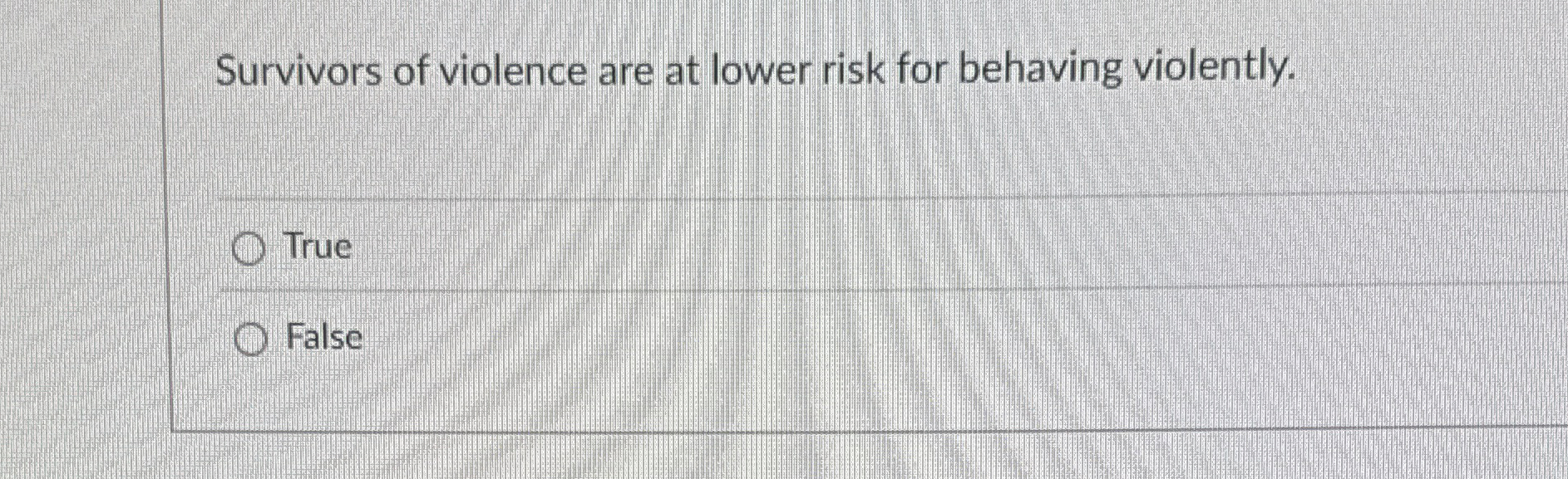 Solved Survivors of violence are at lower risk for behaving | Chegg.com