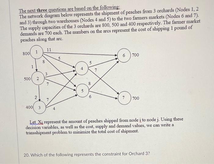 Solved The next three questions are based on the following: | Chegg.com