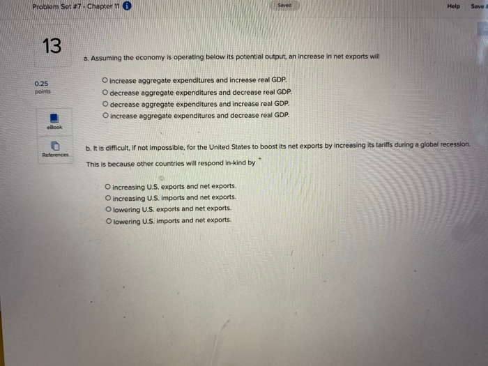 Solved Problem Set #7 Chapter 11 Saved Help Save 13 a. | Chegg.com Solved Problem Set #7 Chapter 11 Saved Help Save 13 a. | Chegg.com