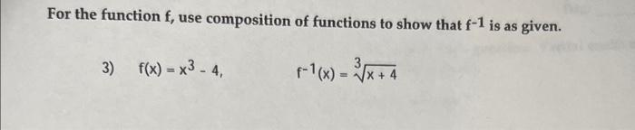 Solved For the function f, use composition of functions to | Chegg.com