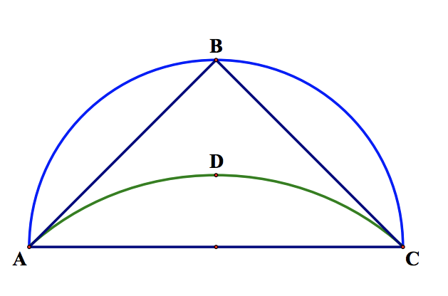 Solved Find the area of the lune ABCD at rightusing | Chegg.com