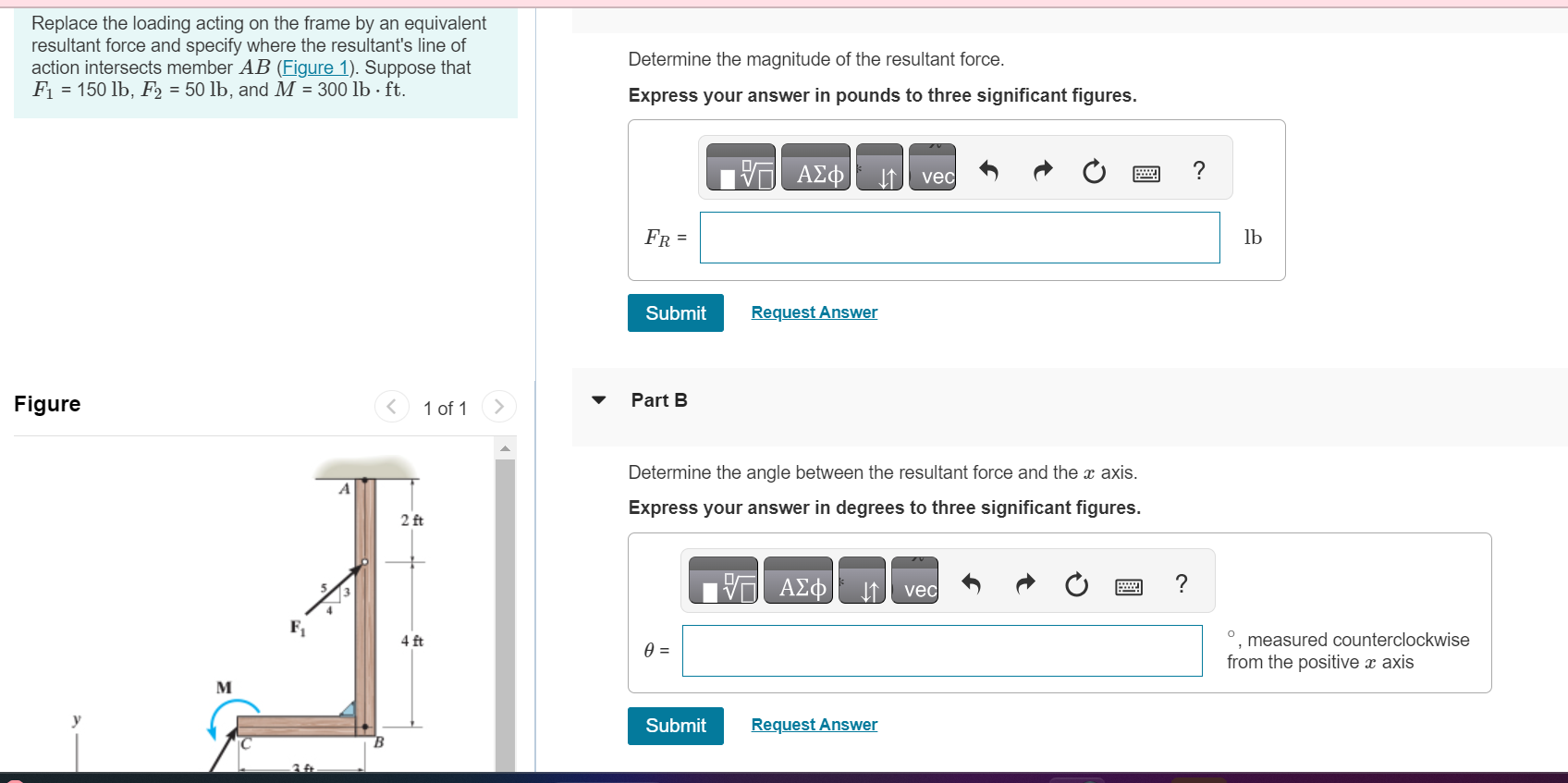 Solved Replace the loading acting on the frame by an | Chegg.com