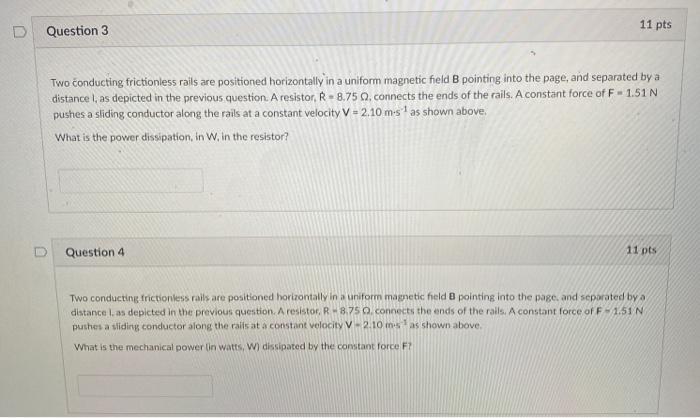 Solved D F R Two conducting frictionless rails are | Chegg.com
