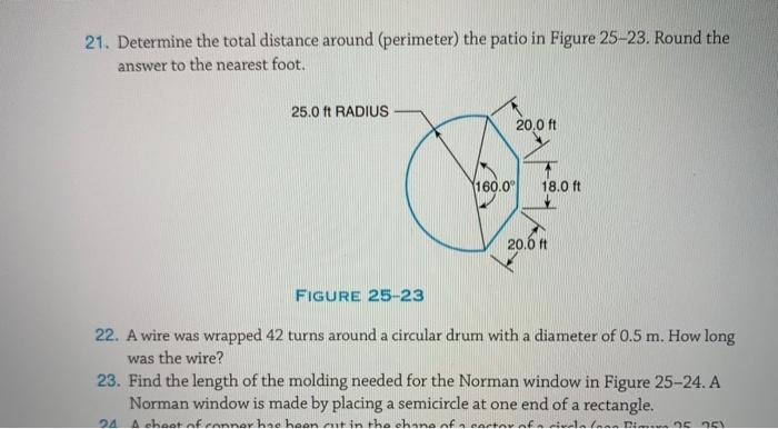 Solved 21. Determine the total distance around (perimeter) | Chegg.com