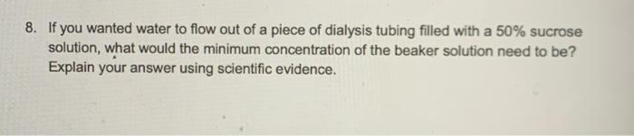 Solved Data Sheet Table 5. Sucrose Concentration vs. Tubing | Chegg.com