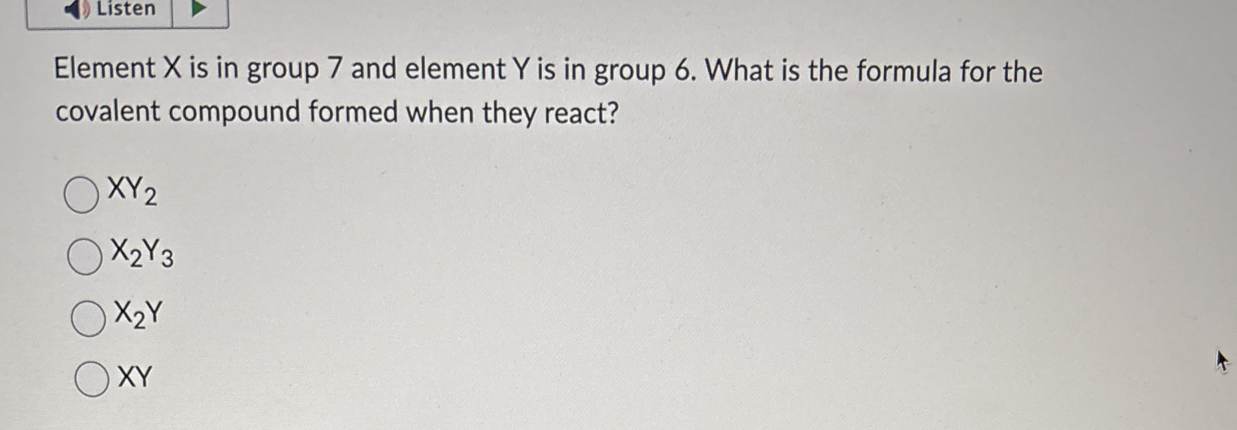 Solved Element X is in group 7 ﻿and element Y is in group 6. | Chegg.com