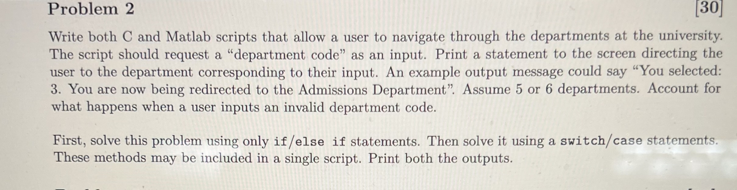 Solved For this problem, write a program that addresses the | Chegg.com