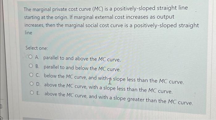 Solved D The marginal private cost curve (MC) is a | Chegg.com