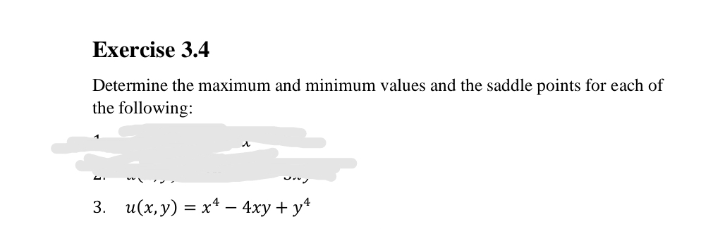 Solved Exercise 3.4Determine the maximum and minimum values | Chegg.com