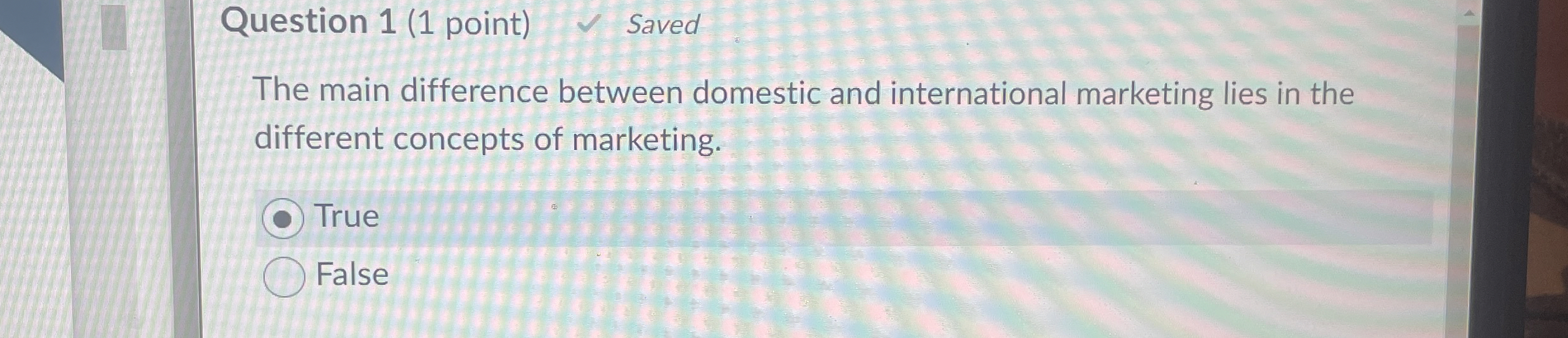 Solved Question 1 (1 ﻿point) ﻿SavedThe main difference | Chegg.com