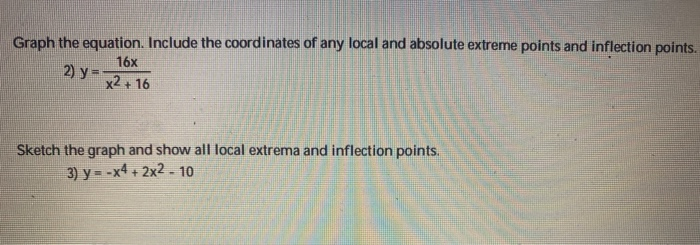 Solved Graph the equation. Include the coordinates of any | Chegg.com
