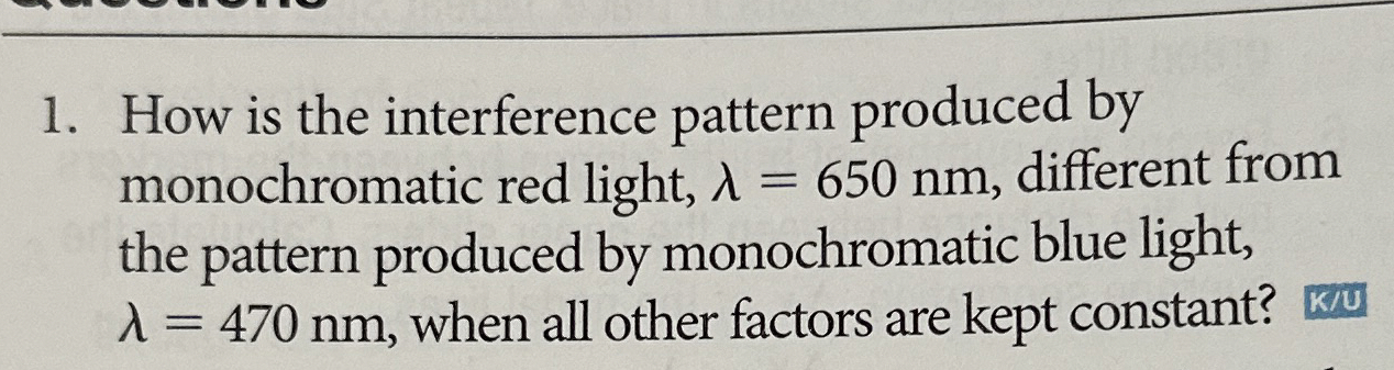 Solved SHow is the interference pattern produced by | Chegg.com