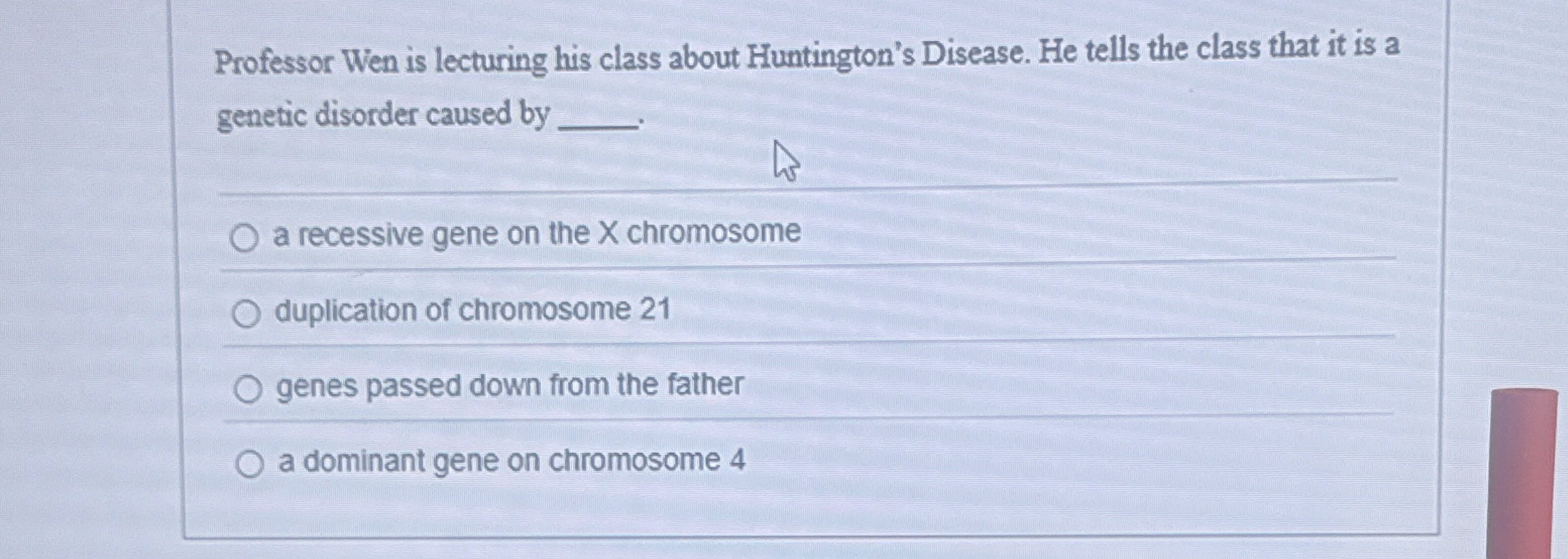 Solved Professor Wen is lecturing his class about | Chegg.com