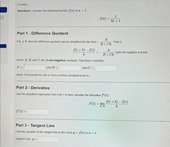 Solved Directions: Consider the following function f(x) at | Chegg.com