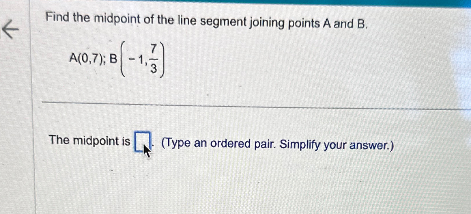 Solved Find the midpoint of the line segment joining points | Chegg.com