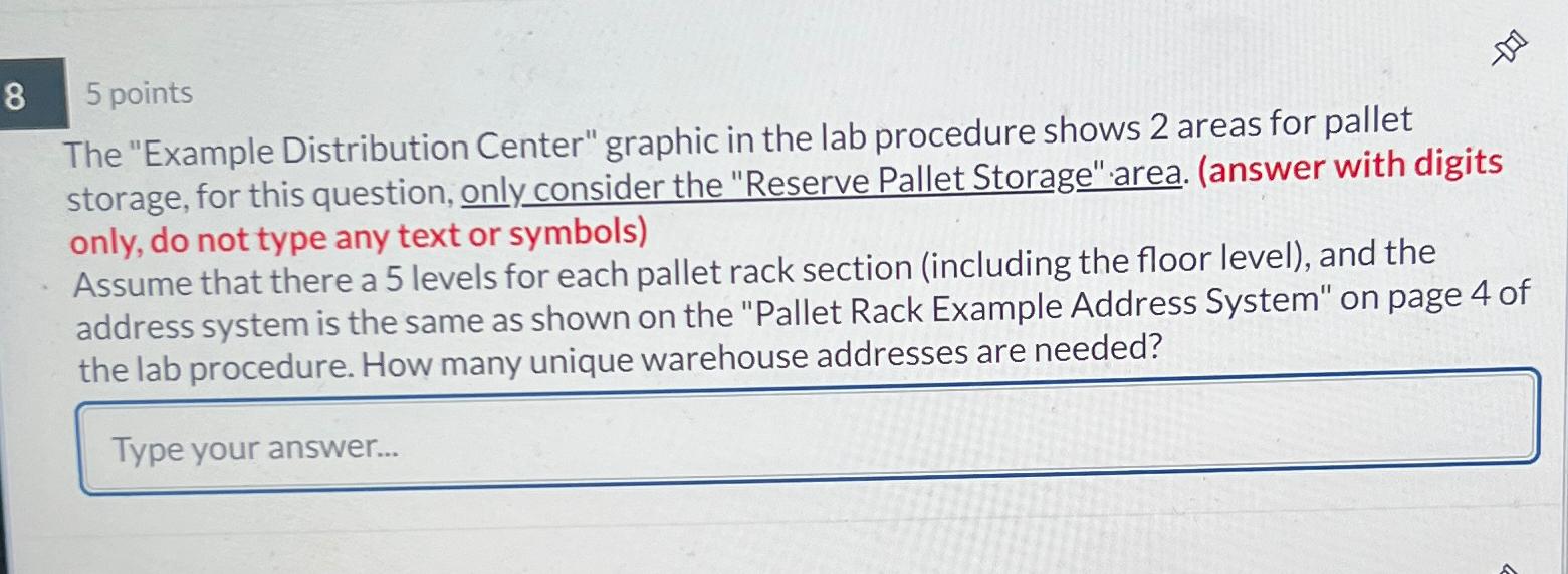Solved 85 ﻿pointsThe "Example Distribution Center" graphic | Chegg.com