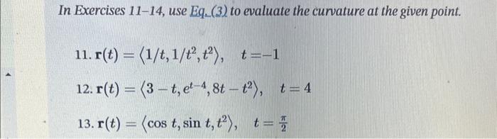 Solved In Exercises 11-14, use Eq. (3) to evaluate the | Chegg.com
