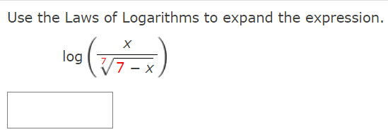 Solved Use the Laws of Logarithms to expand the | Chegg.com