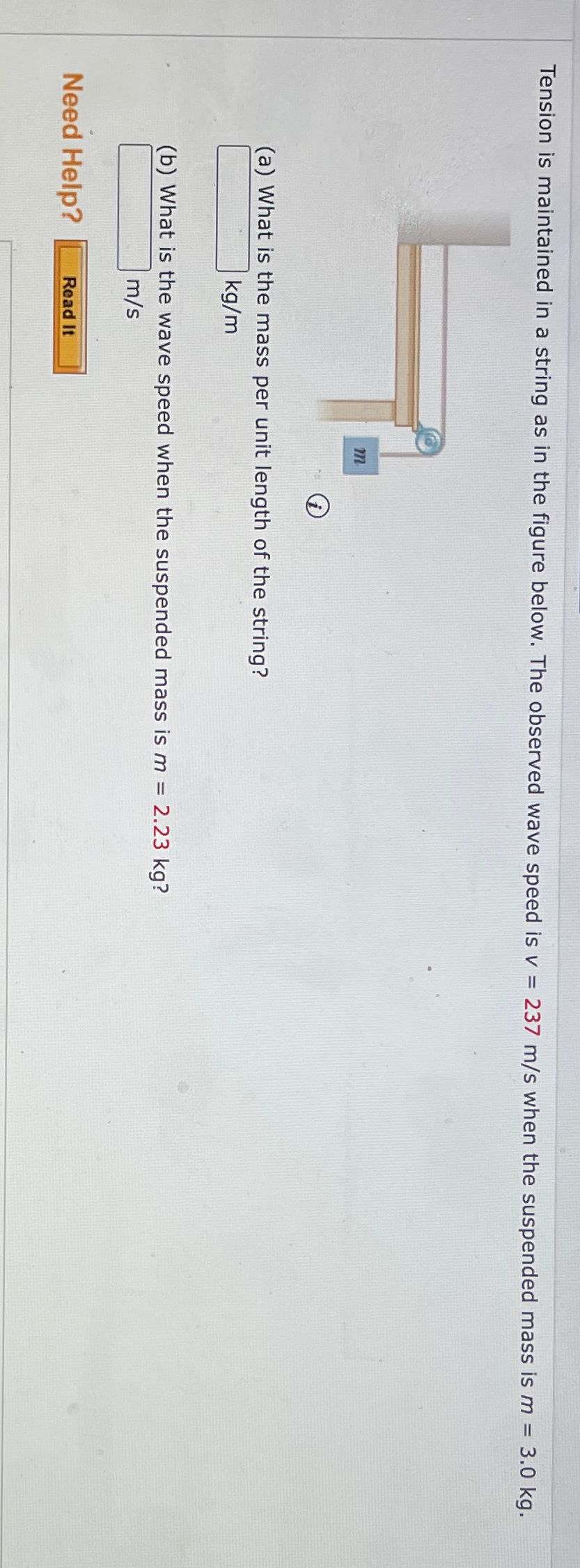 Solved Tension is maintained in a string as in the figure | Chegg.com