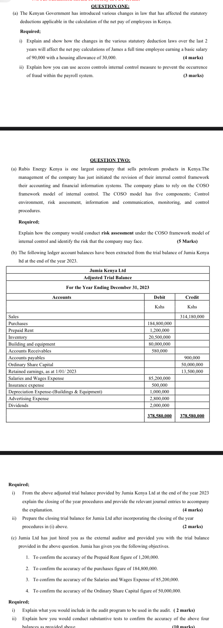 Solved QUESTION ONE:(a) ﻿The Kenyan Government has | Chegg.com