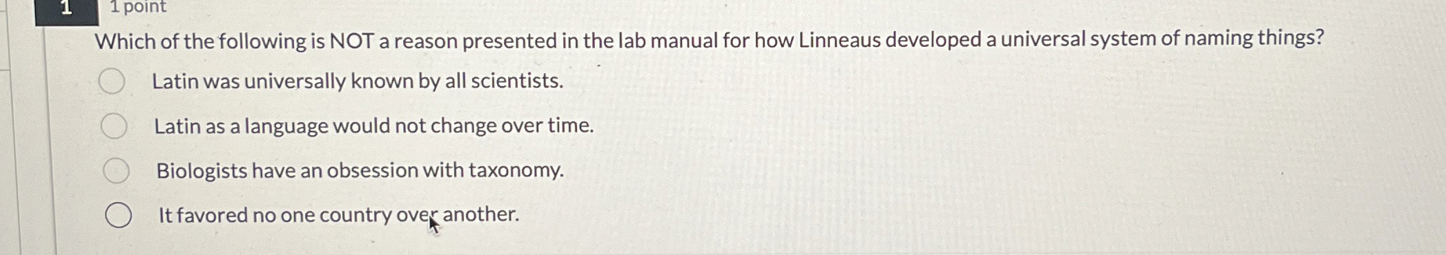 Solved 1 1 ﻿pointWhich of the following is NOT a reason | Chegg.com