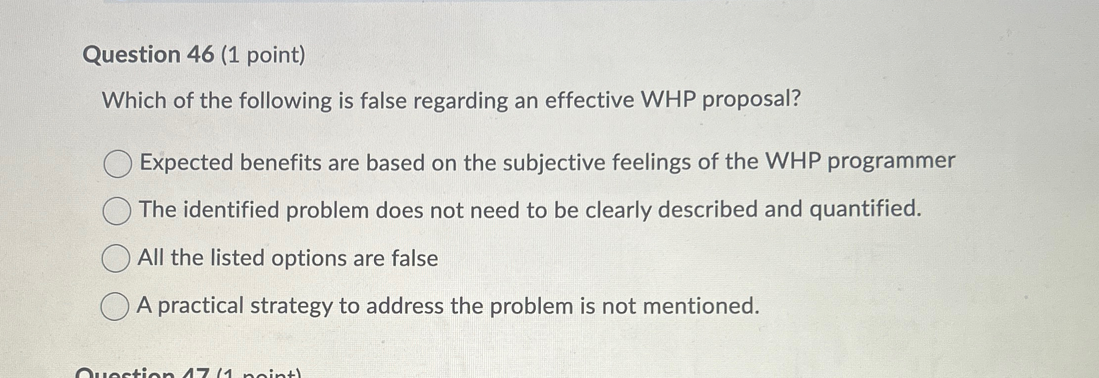 Solved Question 46 (1 ﻿point)Which of the following is false | Chegg.com