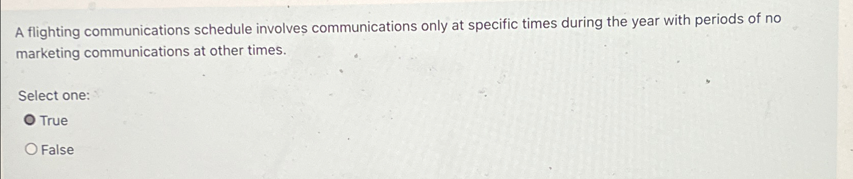 Solved A flighting communications schedule involves | Chegg.com