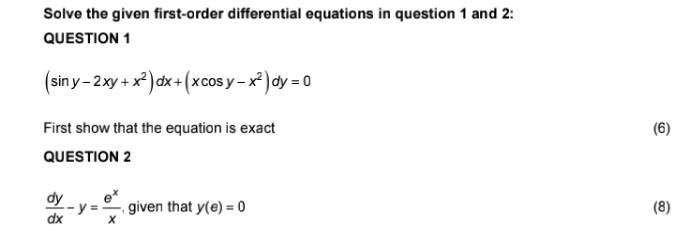 Solved Solve the given first-order differential equations in | Chegg.com