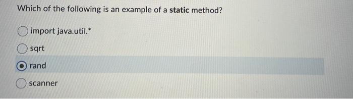Solved Which of the following is an example of a static | Chegg.com