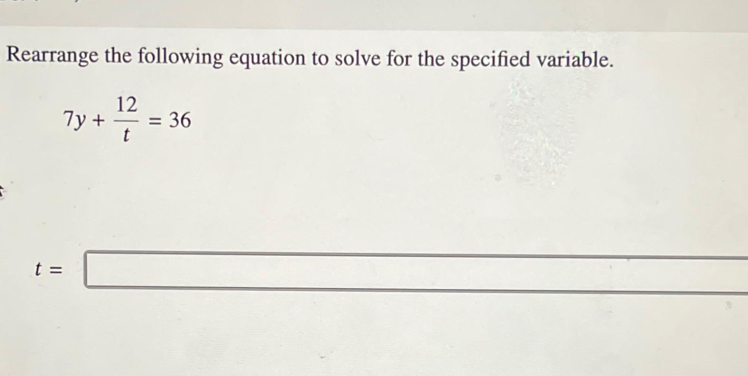 Solved Rearrange the following equation to solve for the | Chegg.com