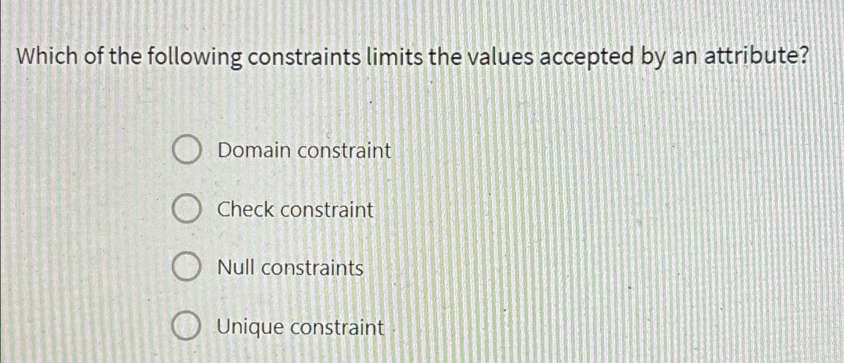 Solved Which of the following constraints limits the values | Chegg.com