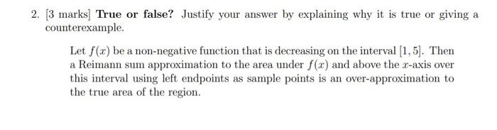 Solved 1. [4 marks]| Consider the region below the curve | Chegg.com