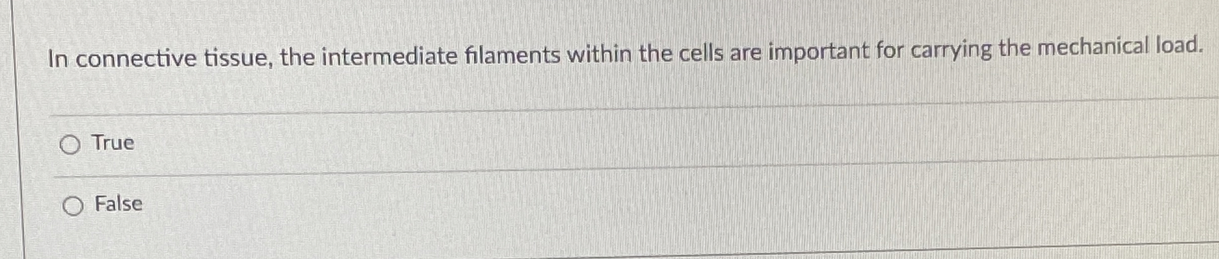 Solved In connective tissue, the intermediate filaments | Chegg.com