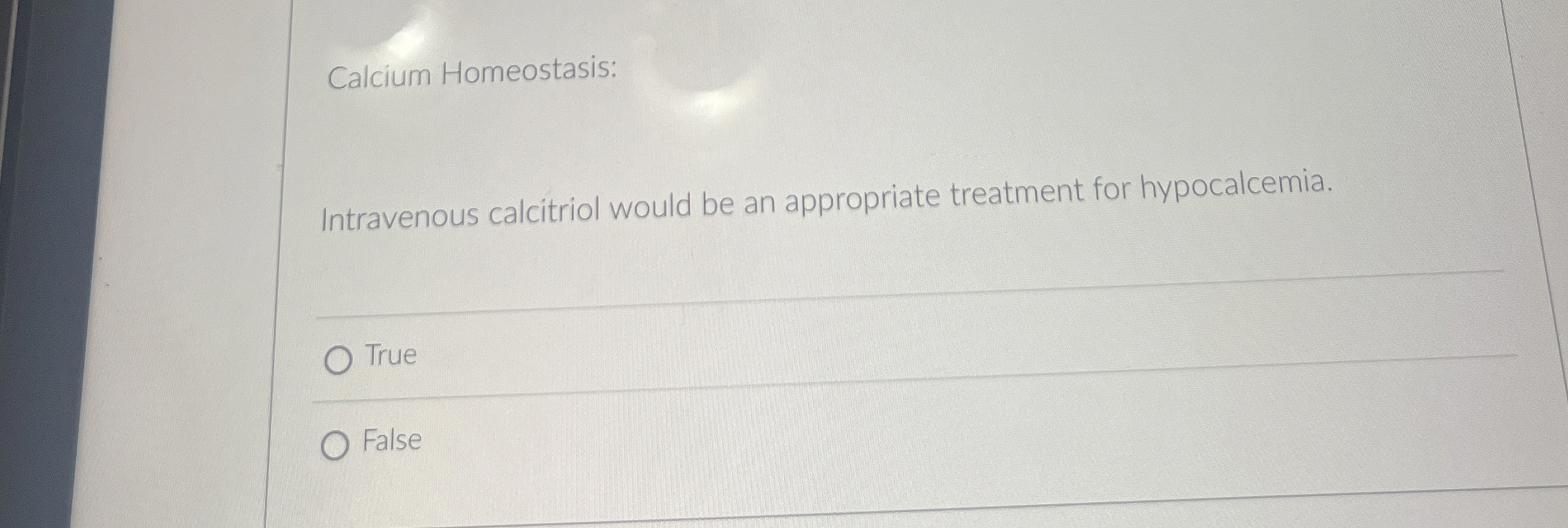 Solved Calcium Homeostasis:Intravenous calcitriol would be | Chegg.com