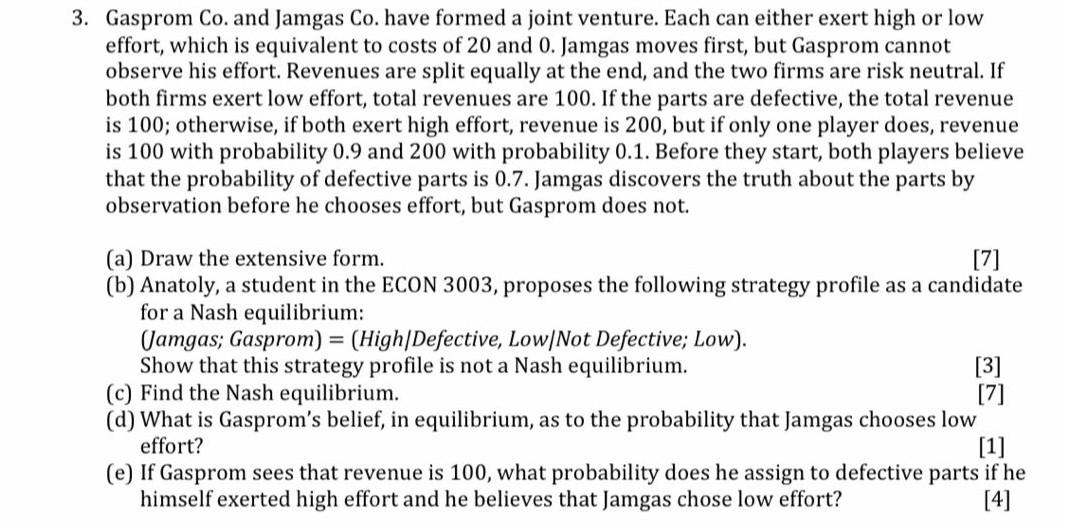 Solved 3. Gasprom Co. and Jamgas Co. have formed a joint | Chegg.com