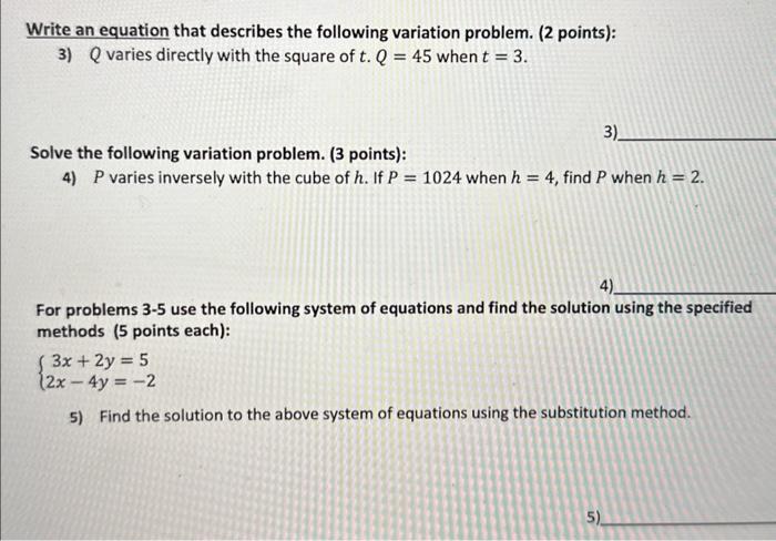 Solved Write an equation that describes the following | Chegg.com