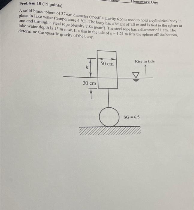 Solved Problem 10 (15 points) A solid brass sphere of 37−cm | Chegg.com
