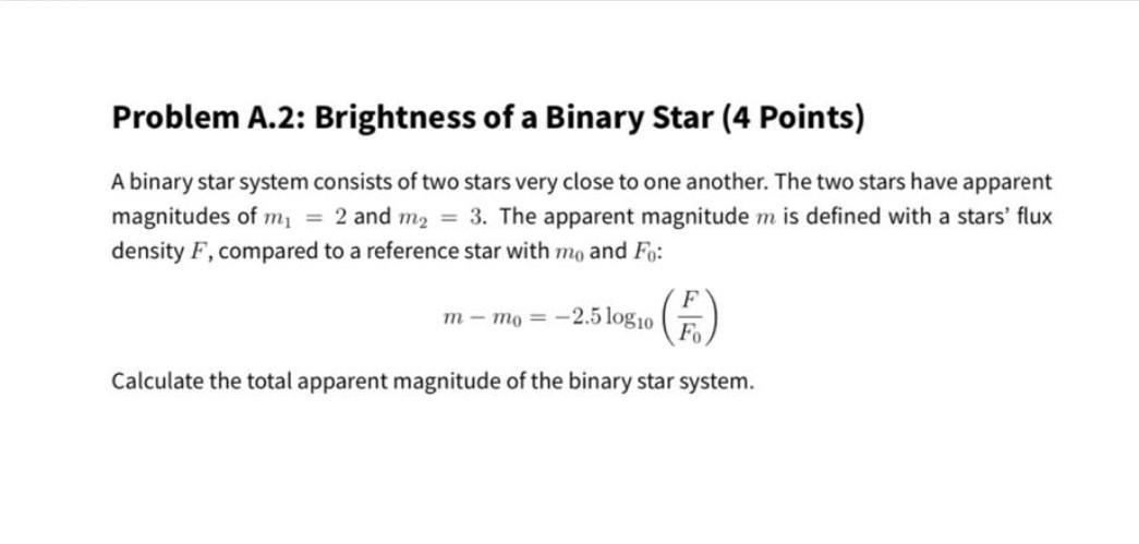 Solved A binary star system consists of two stars very close | Chegg.com
