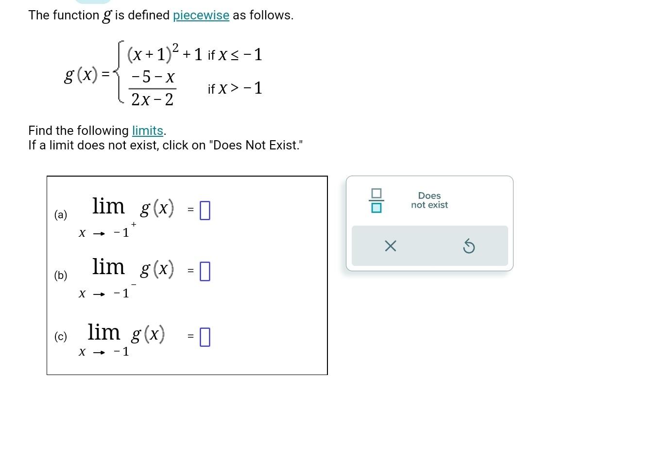 Solved The function g is defined piecewise as follows. | Chegg.com
